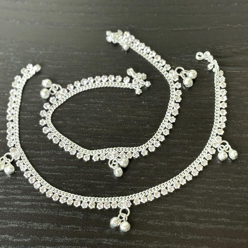 Silver Anklet - Etsy