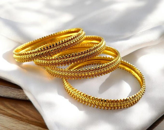 Gold Look Bangle Set: Indian Punjabi Chooriyan Kangan Kadas - Etsy