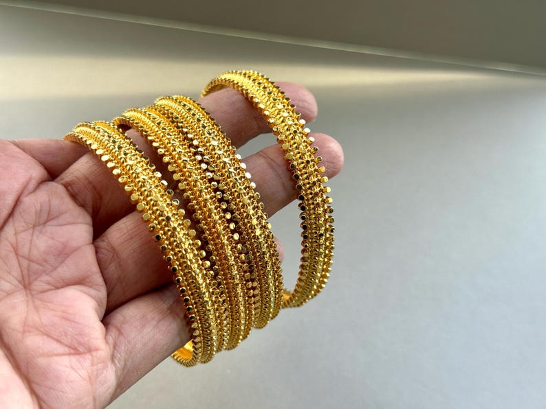 Gold Look Bangle Set: Indian Punjabi Chooriyan Kangan Kadas - Etsy