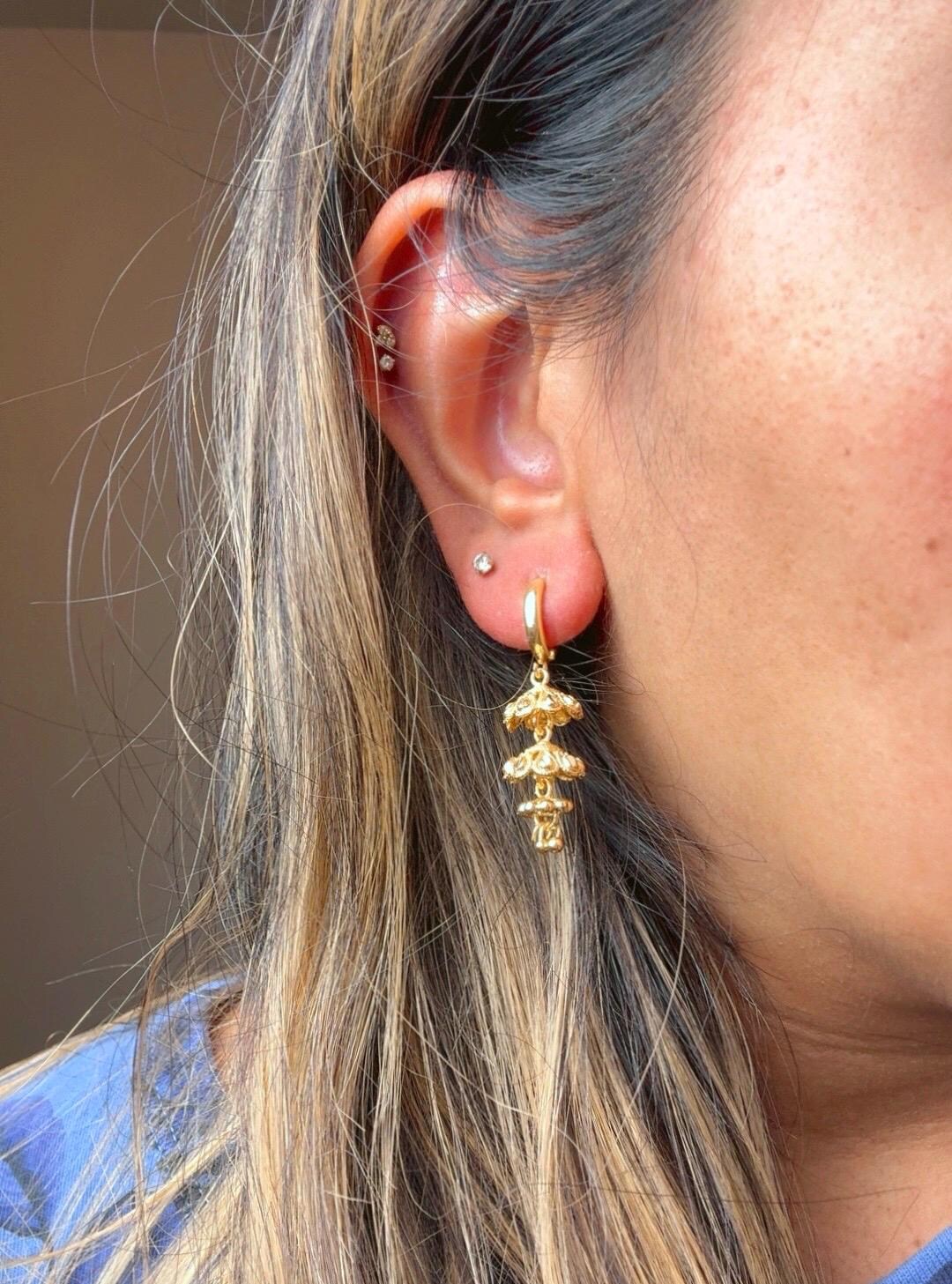 Gold Mini Jhumka Hoops Gold Bali Plated Jhumkas 24 Karat Imitation ...