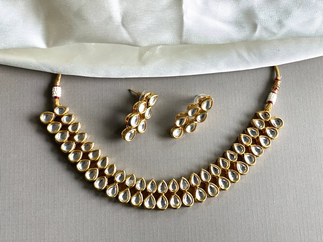 TheJewelBlitz Gold Kundan Meena Set Indian Jewellery Uncut Kundan Classic Kundan Gold Plated Polki Sangeet Jewellery Jaggo Jewelery Punjabi Jewelry