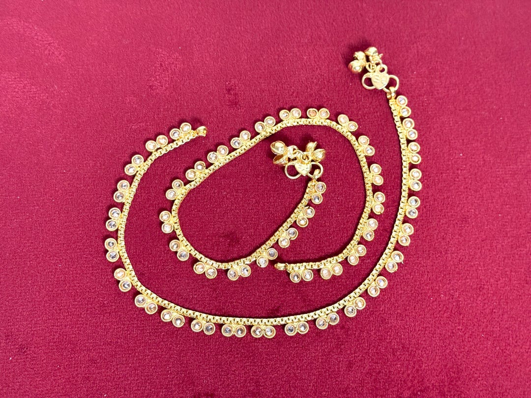 Gold Payal Gold Plated Anklet Payal Traditional Payal Gungaroo Payal ...