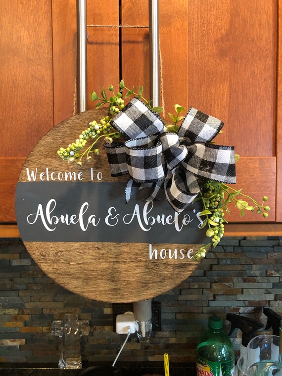 Abuelo & Abuela Wood Sign Welcome Sign Home Decor Front - Etsy