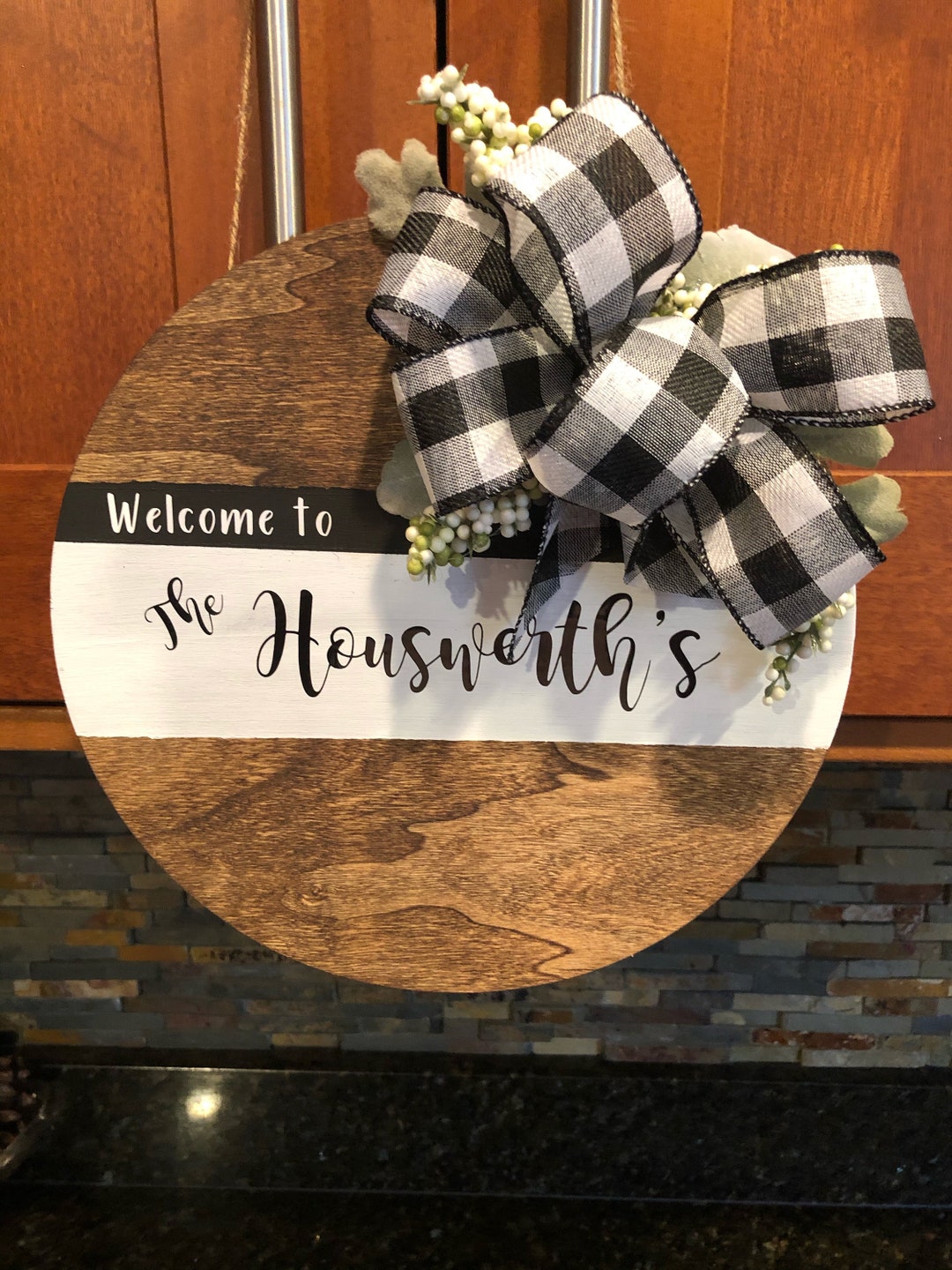 Personalized Wood Welcome Sign- Custom Made, Front Door Decor, Home ...