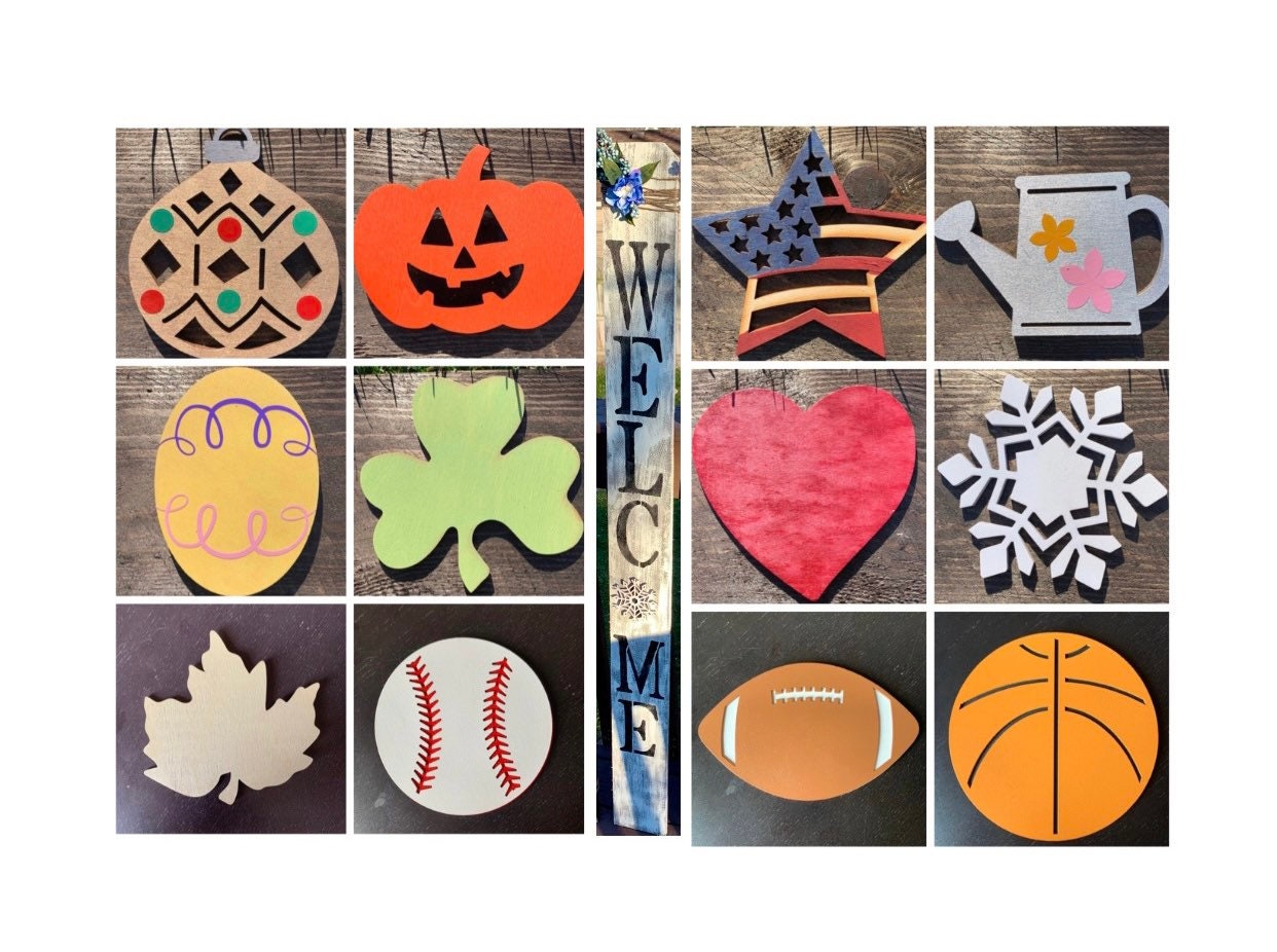 Welcome Sign Attachments Holiday Interchangeable Pieces | Etsy