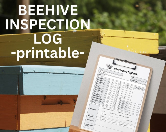 Honeybee Hive Health Record // Beehive Inspection Notes for Beekeepers ...