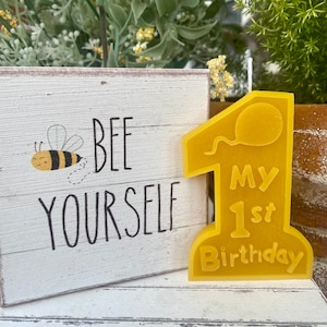 Large 1st Birthday Candle, Number One Candle, First Birthday Candle ...