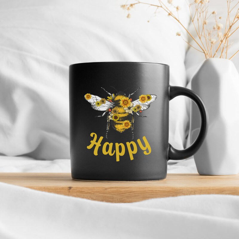 Bee Happy Mug - Etsy