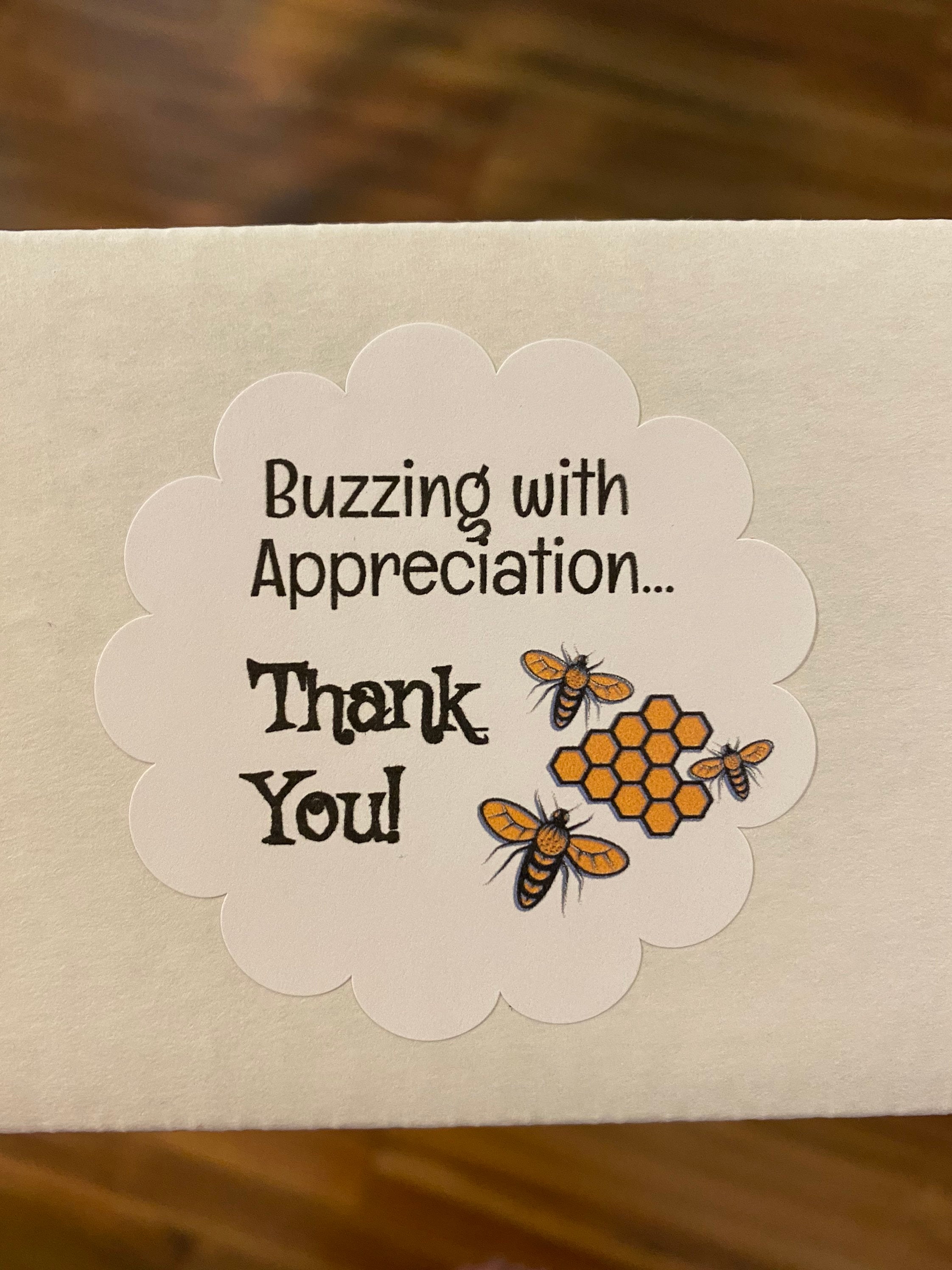 Bee Sticker Buzzing With Appreciation Bee Thank You Stickers - Etsy