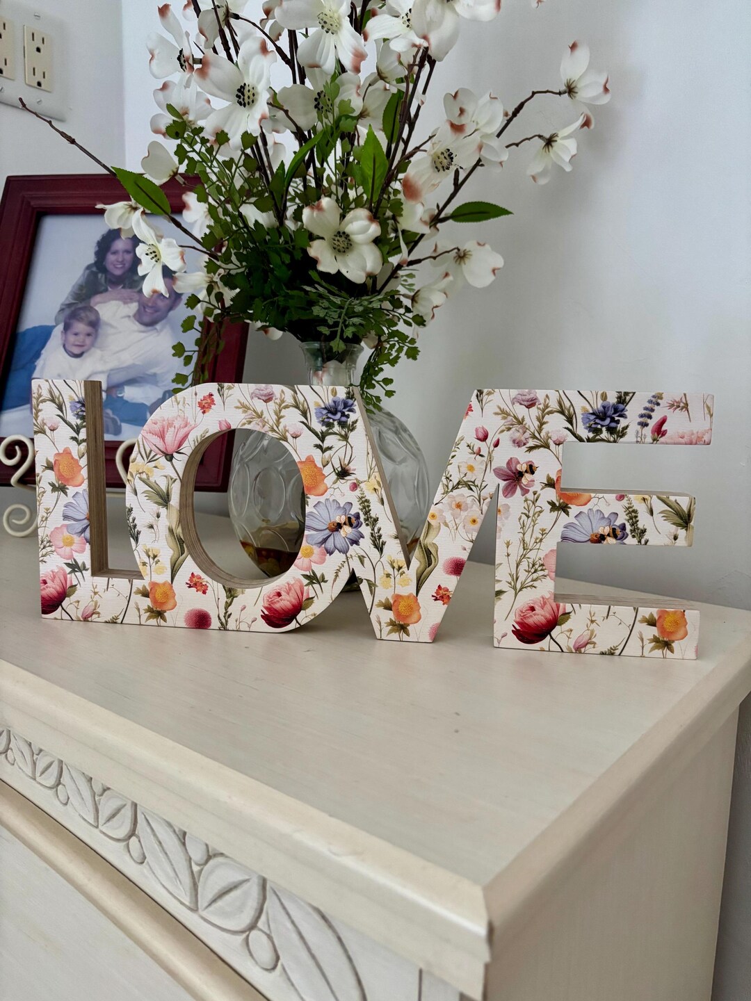 Wildflower Wood Love Sign, Wildflower Theme Table Decor, Baby Love in ...