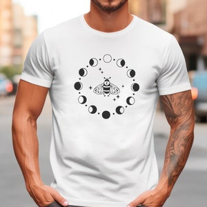 Moon Phase Bee Shirt, Celestial Honey Bee T-shirt, Celestial Boho Bee ...
