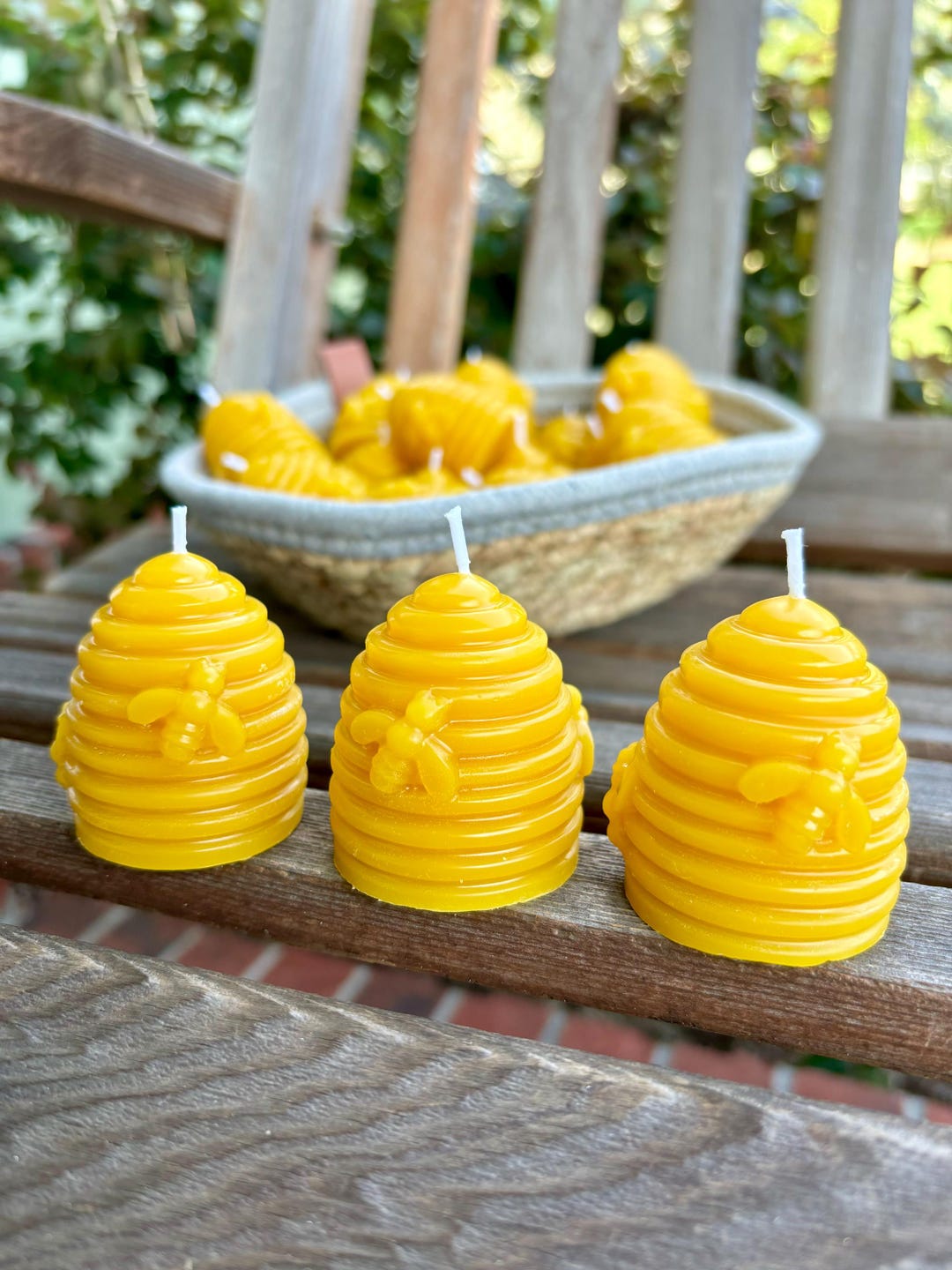 Beeswax Beehive Candle, Natural Votives, Bee Party Favor, Bee Shower ...