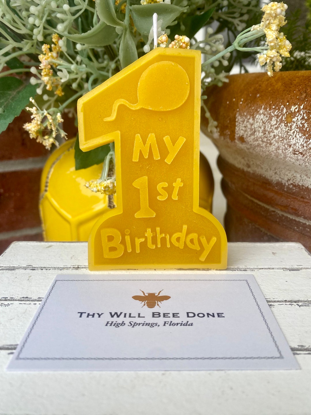 Large 1st Birthday Candle, Number One Candle, Pooh 1st Birthday Candle ...
