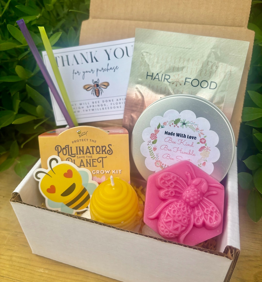 Bee Gift Box With Soap and Honey, Honey Bee Sweet Themed Gift Basket ...
