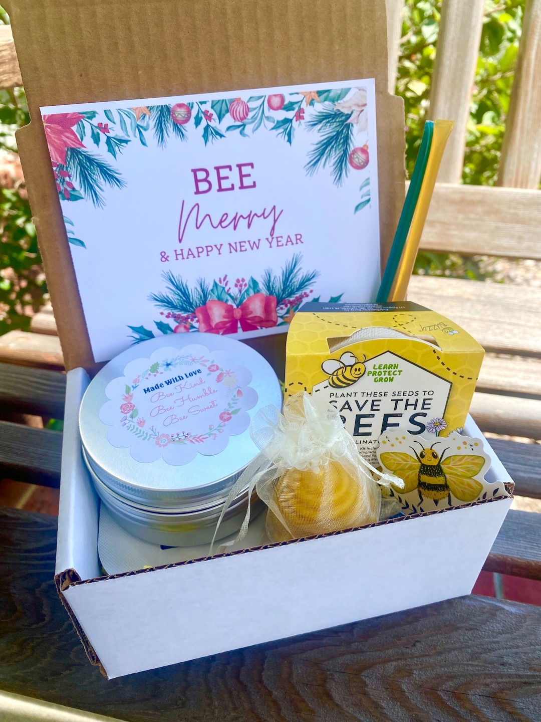 Christmas Honeybee Gift Box With Soap and Honey, Honey Bee Sweet Themed ...