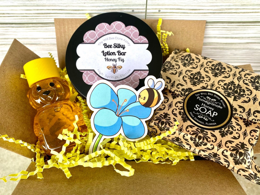 Honey Friendship Gift Box, Mini Honey Gift Basket, Thinking of You Gift ...