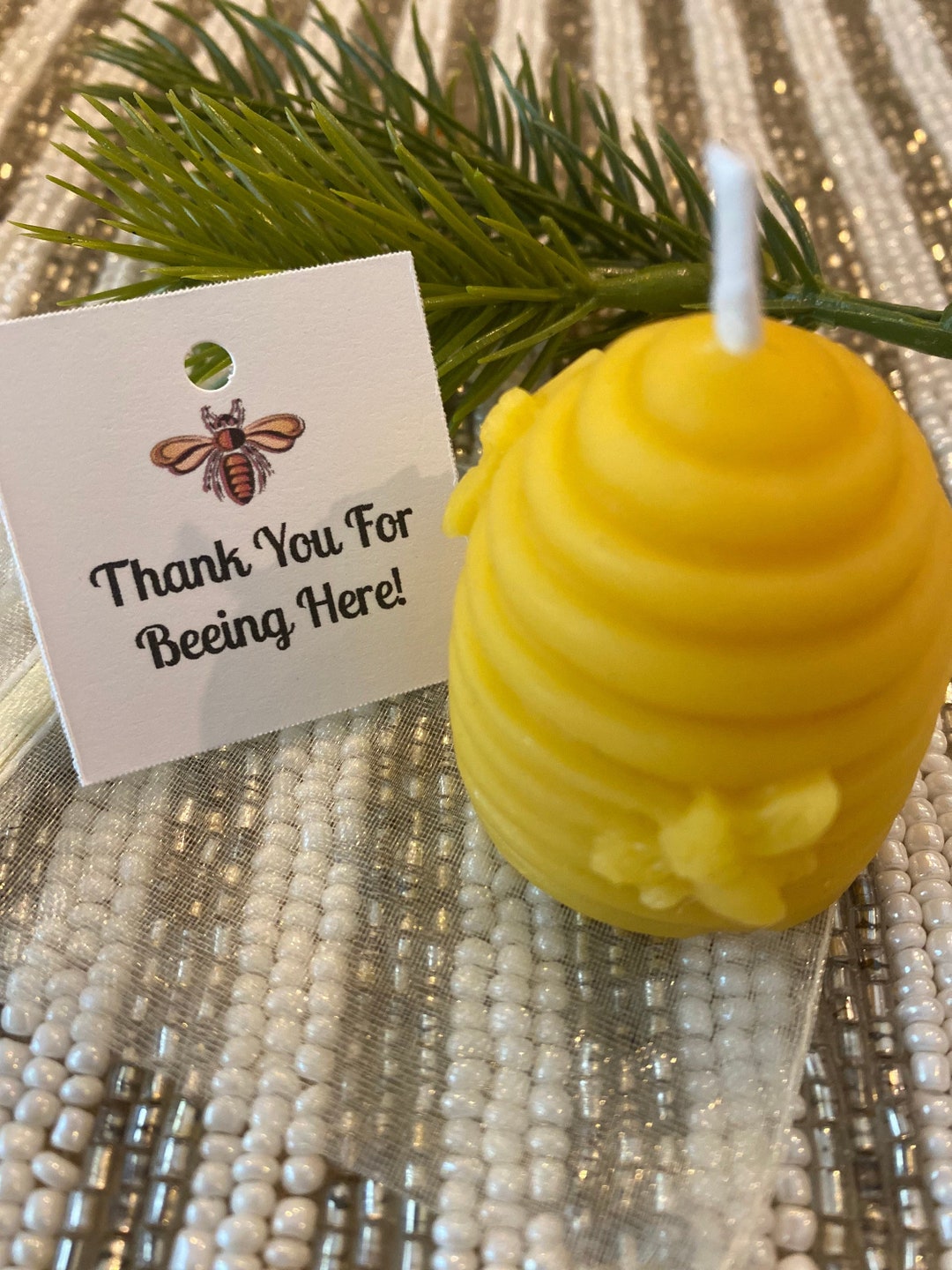 Beehive Candle Favor, Bee Party Favor, Beeswax Candle for Bumble Bee ...
