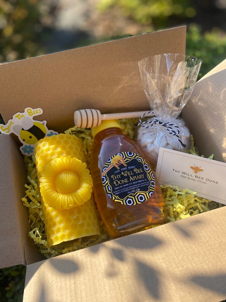 Sunflower Gift Box Sunflower Basket With Honey Sunflower - Etsy