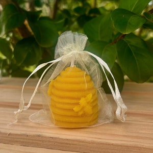Beeswax Beehive Candle, Natural Votives, Bee Party Favor, Bee Shower ...