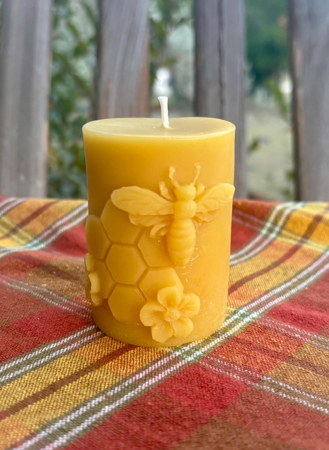 Natural Beeswax Candle, Raw Beeswax Novelty Candle, Sustainable Pillar ...