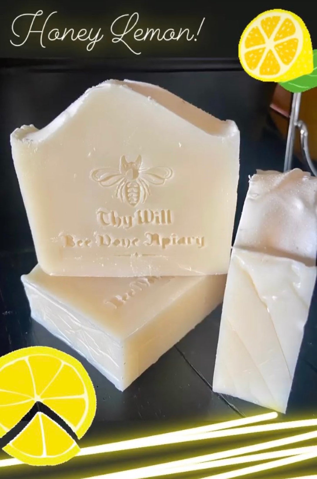 Honey Lemon Bar Soap, Handmade Honey Infused Gift Soap, Citrus Soap ...