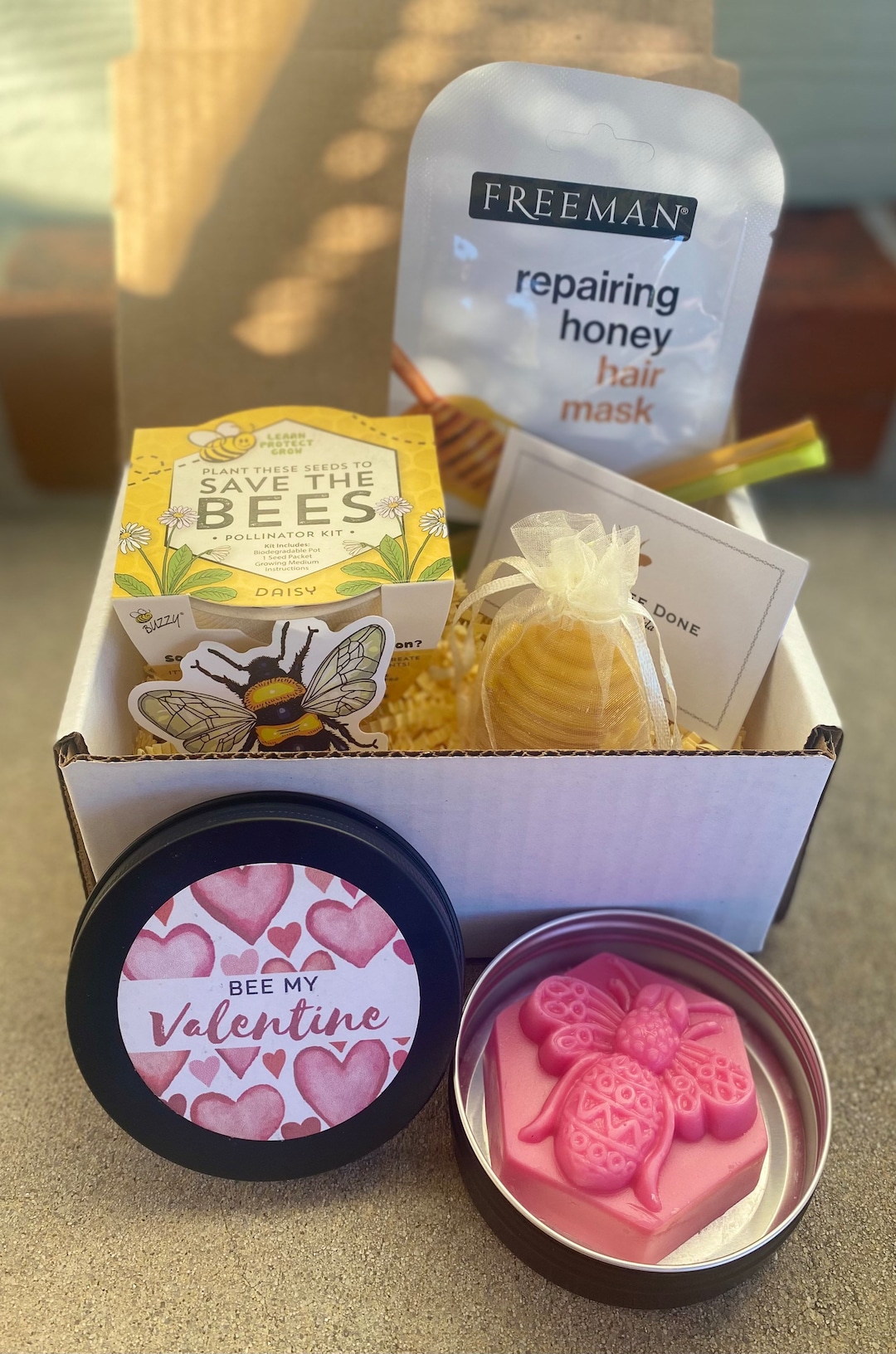 Valentine’s Day Bee Gift Box With Soap and Honey, Honey Bee Sweet ...