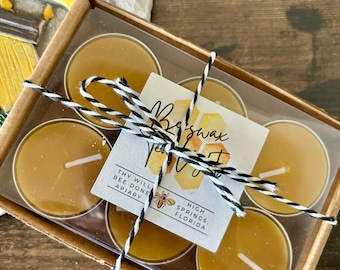 Beeswax Tealight Sample Pack / Half Dozen / Pack of 6 / 100% Natural ...