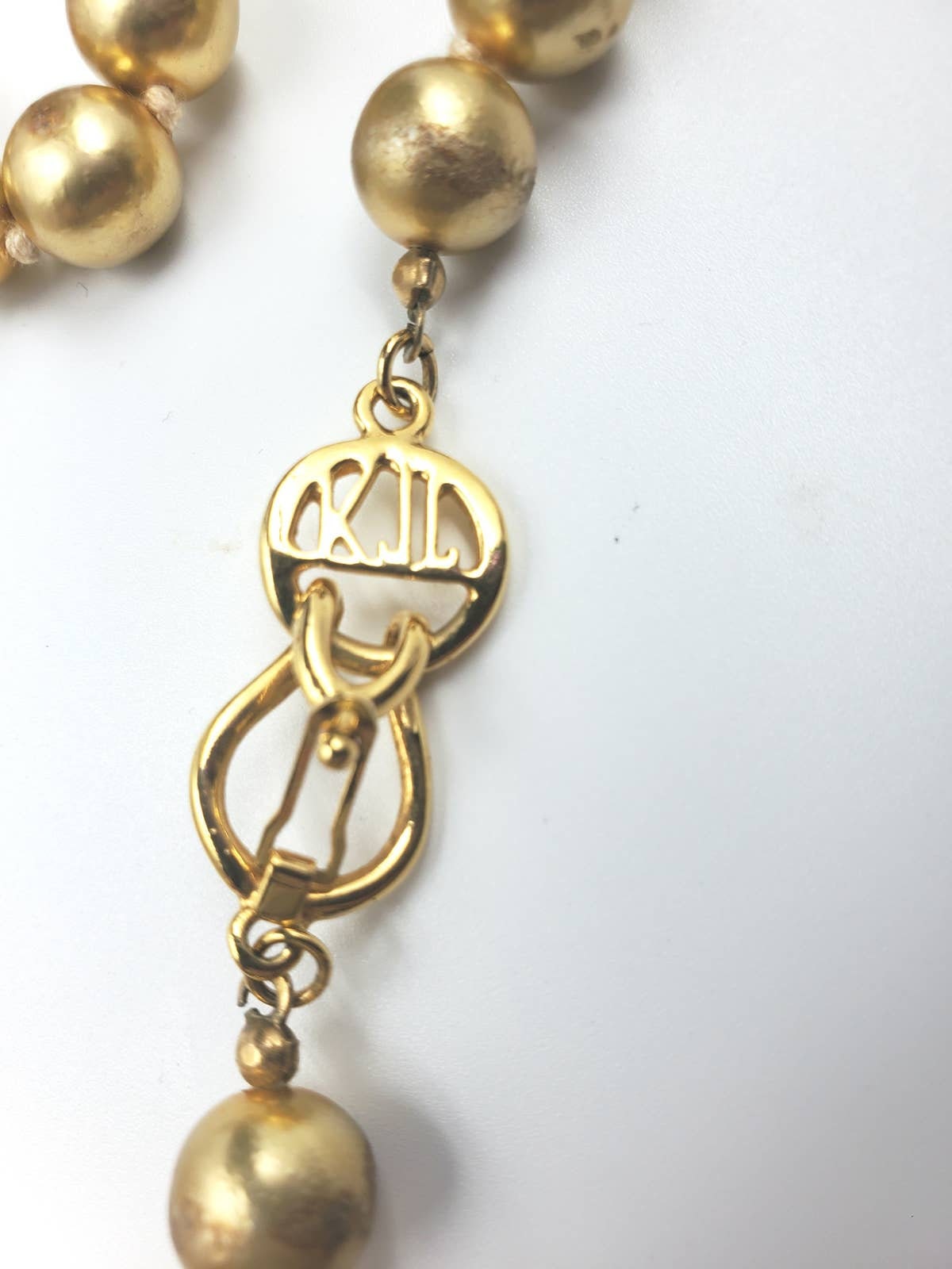 Vintage Kenneth Jay Lane Gold-colored Bead Necklace, Vintage KJL ...