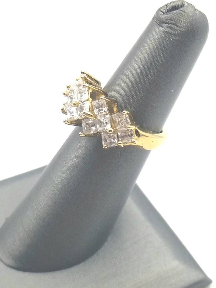 Vintage Simulated Diamond Ring Gold Overlay Vintage Deco Jewelry - Etsy