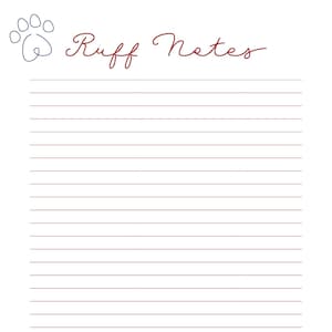 Ruff Notes Stationary Paper, Printable Letter and A4 PDF Sizes - Etsy