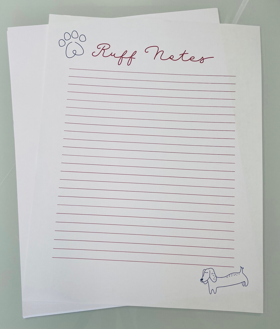 Ruff Notes Stationary Paper, Printable Letter and A4 PDF Sizes - Etsy