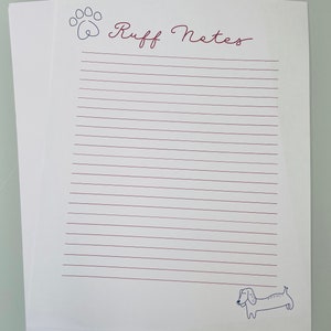 Ruff Notes Stationary Paper, Printable Letter and A4 PDF Sizes - Etsy