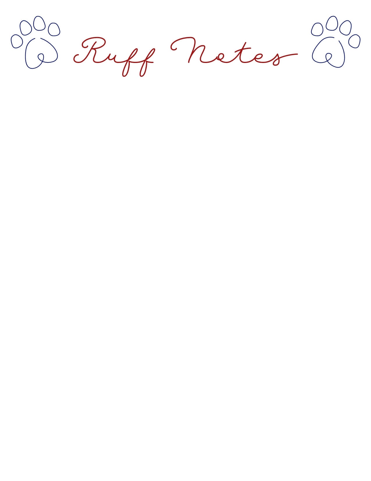 Ruff Notes Stationary Paper, Printable Letter and A4 PDF Sizes - Etsy
