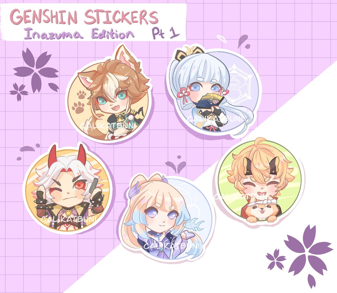 Genshin Stickers (inazuma Characters)// Vinyl Matte - Etsy