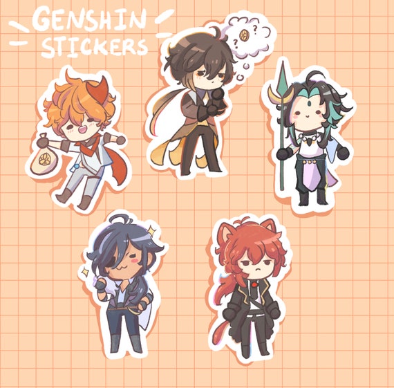 Genshin Stickers vinyl Matte Sticker | Etsy