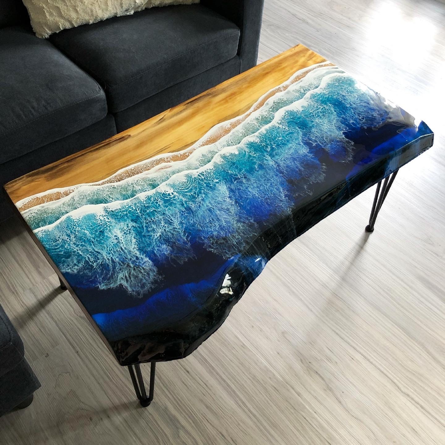 PRE ORDER Live Edge Ocean Resin Coffee Table | Etsy