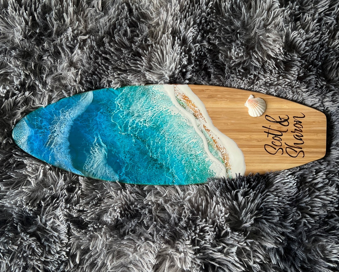 Personalized Surfboard Charcuterie Serving Board Custom Housewarming ...