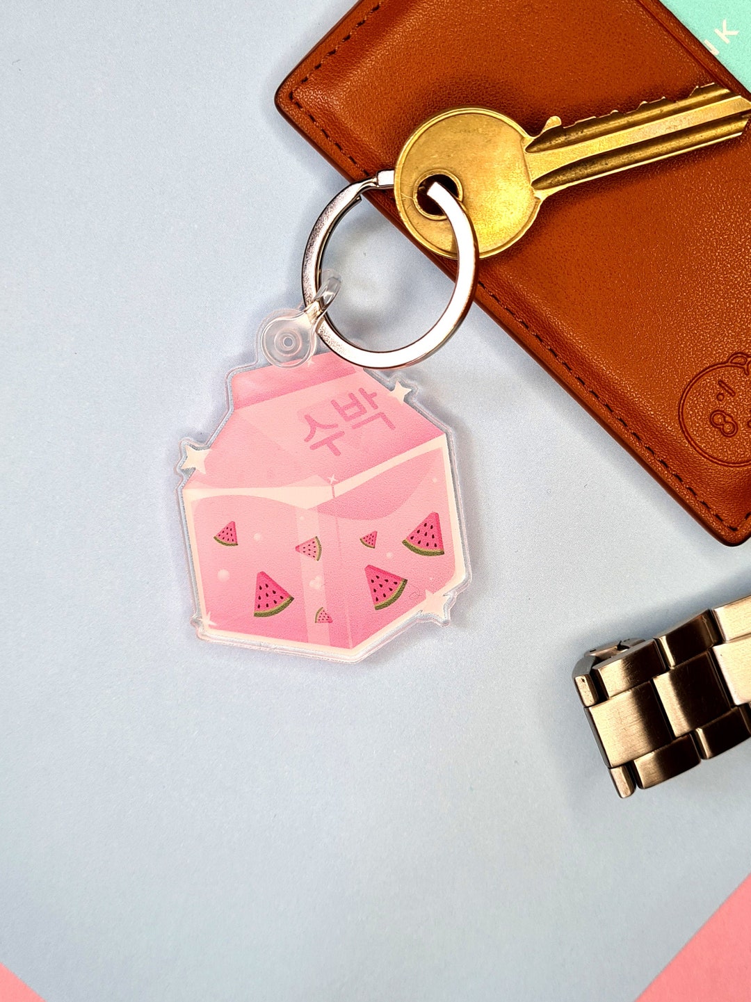 Kawaii Keyring Korean Keyring Kpop Keyring Watermelon Milk Keyring Cute ...