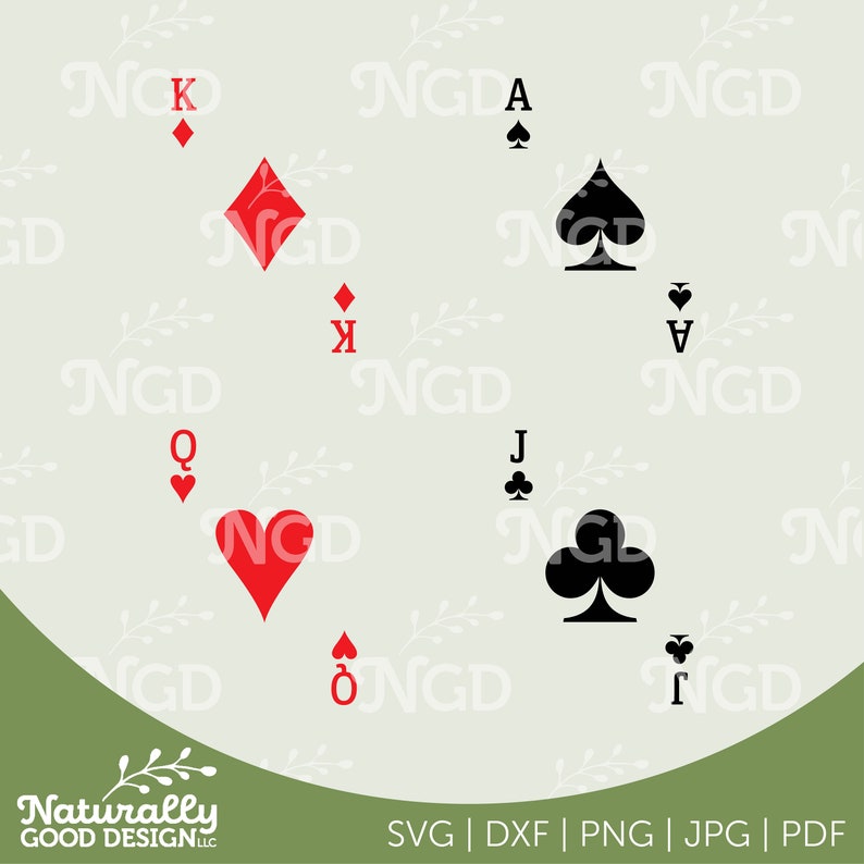 Playing Cards SVG Cut File Png Jpg Pdf Dxf Cricut Silhouette Printable ...