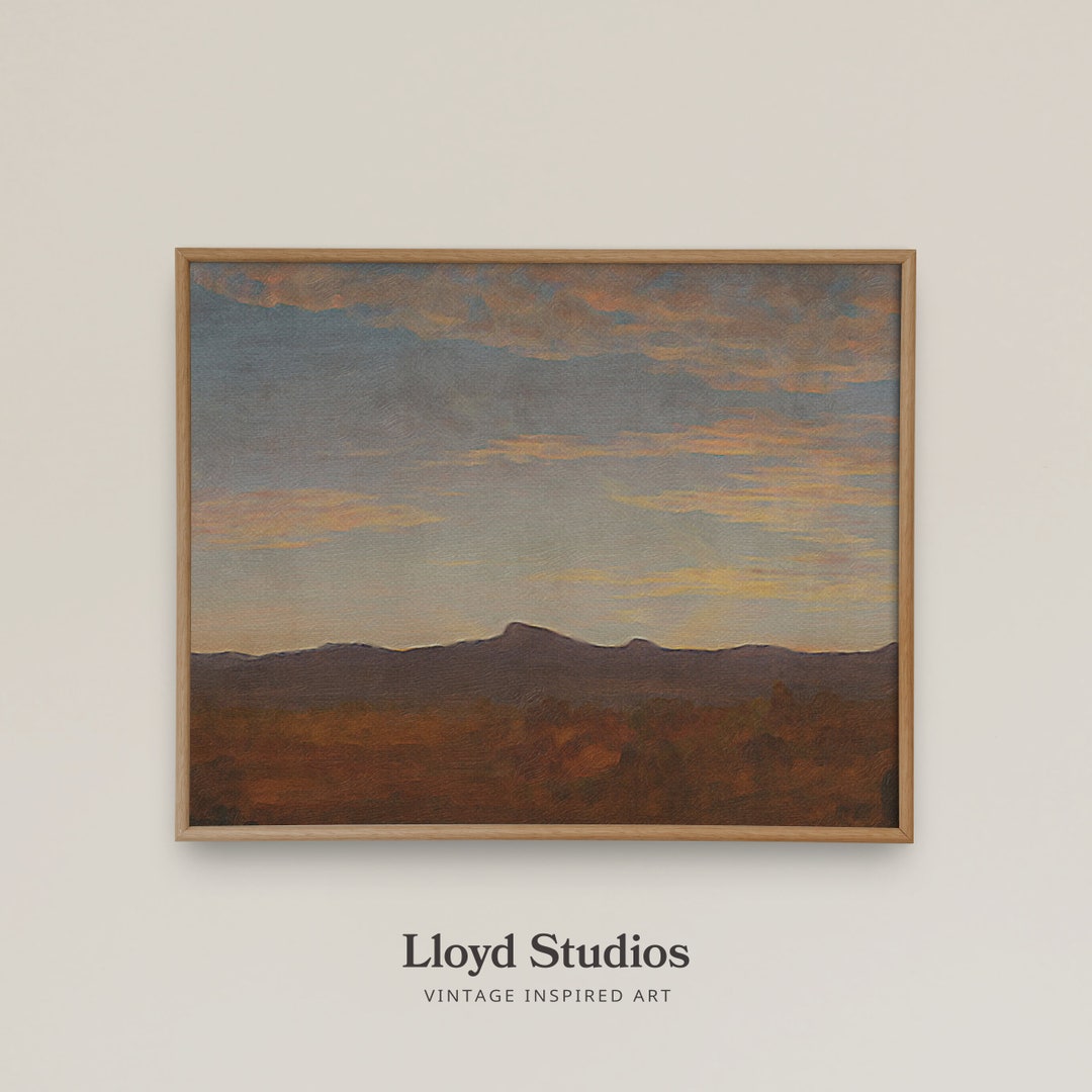 Vintage Desert Landscape Painting // Antique Rustic Modern // Digital ...