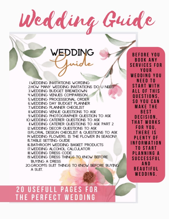 Wedding Planner Guide Wedding Guide Wedding Planner Book - Etsy