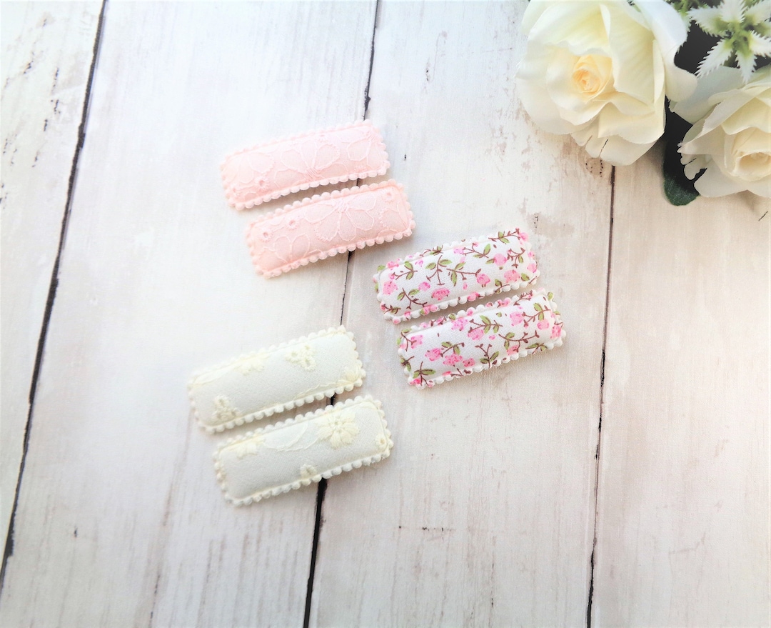 Fabric Snap Clips, Floral Fabric Hairclips, Floral Barrettes, Toddler ...