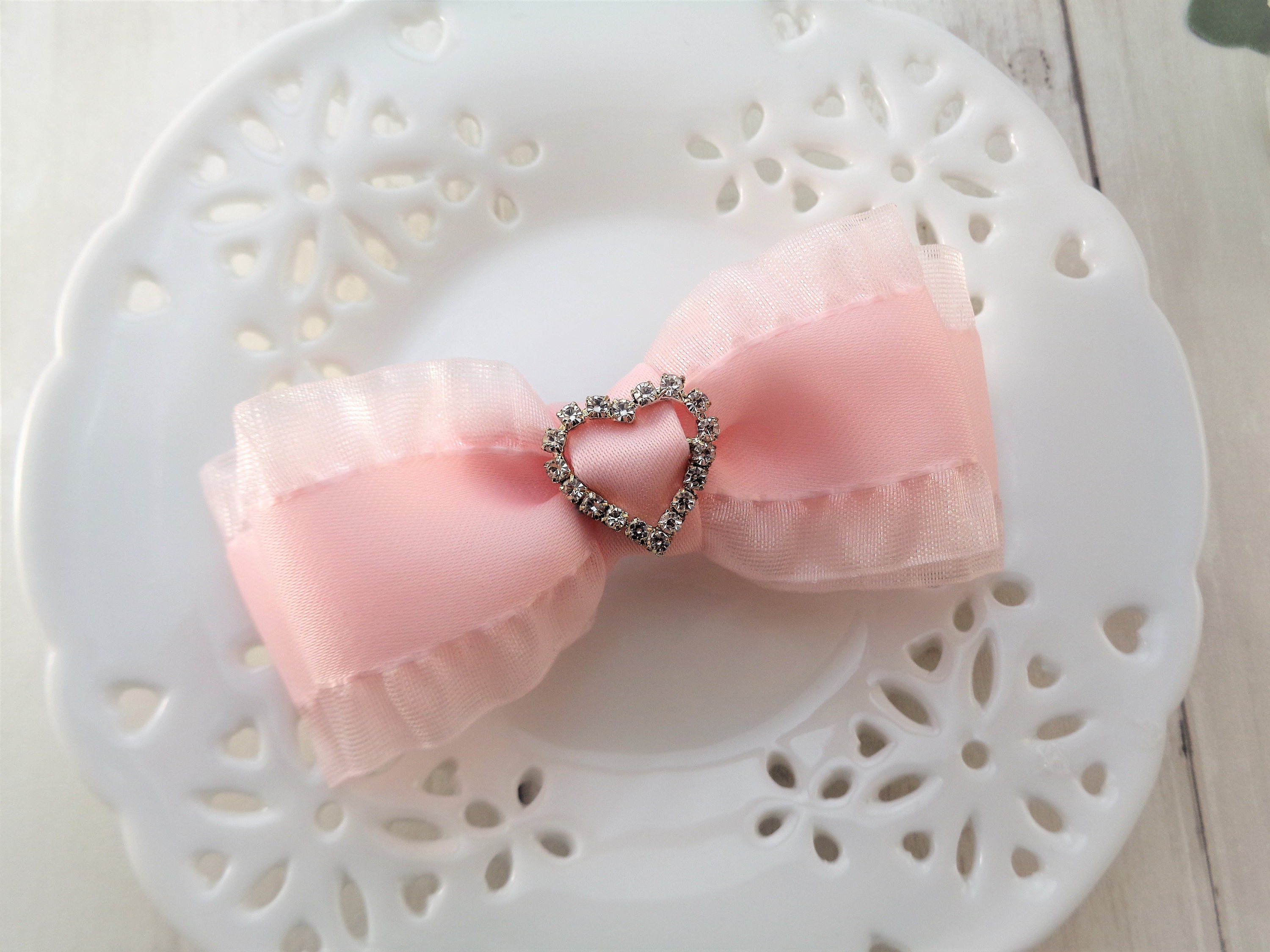 PEARL PINK RIBBON Hair Bow Special Occasion Hair Bow Pink - Etsy