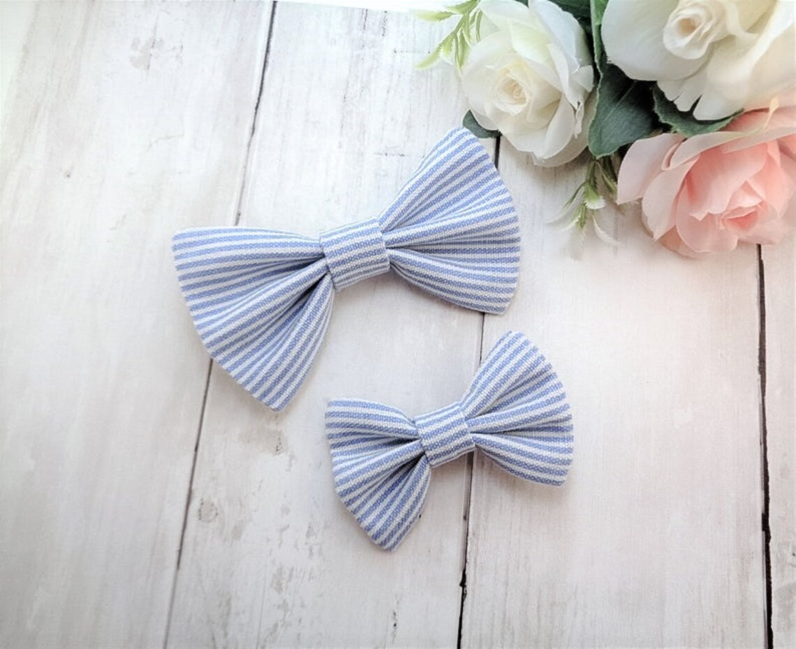 Denim Bow Sibling Set, Blue Sister Brother Bow Set, Matching Bow Tie ...