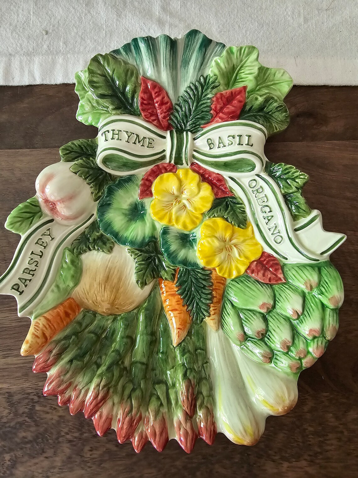 Vintage Fitz & Floyd Herb Plate - Etsy