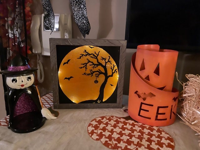 Halloween Light up Shadow Box Sunset | Etsy