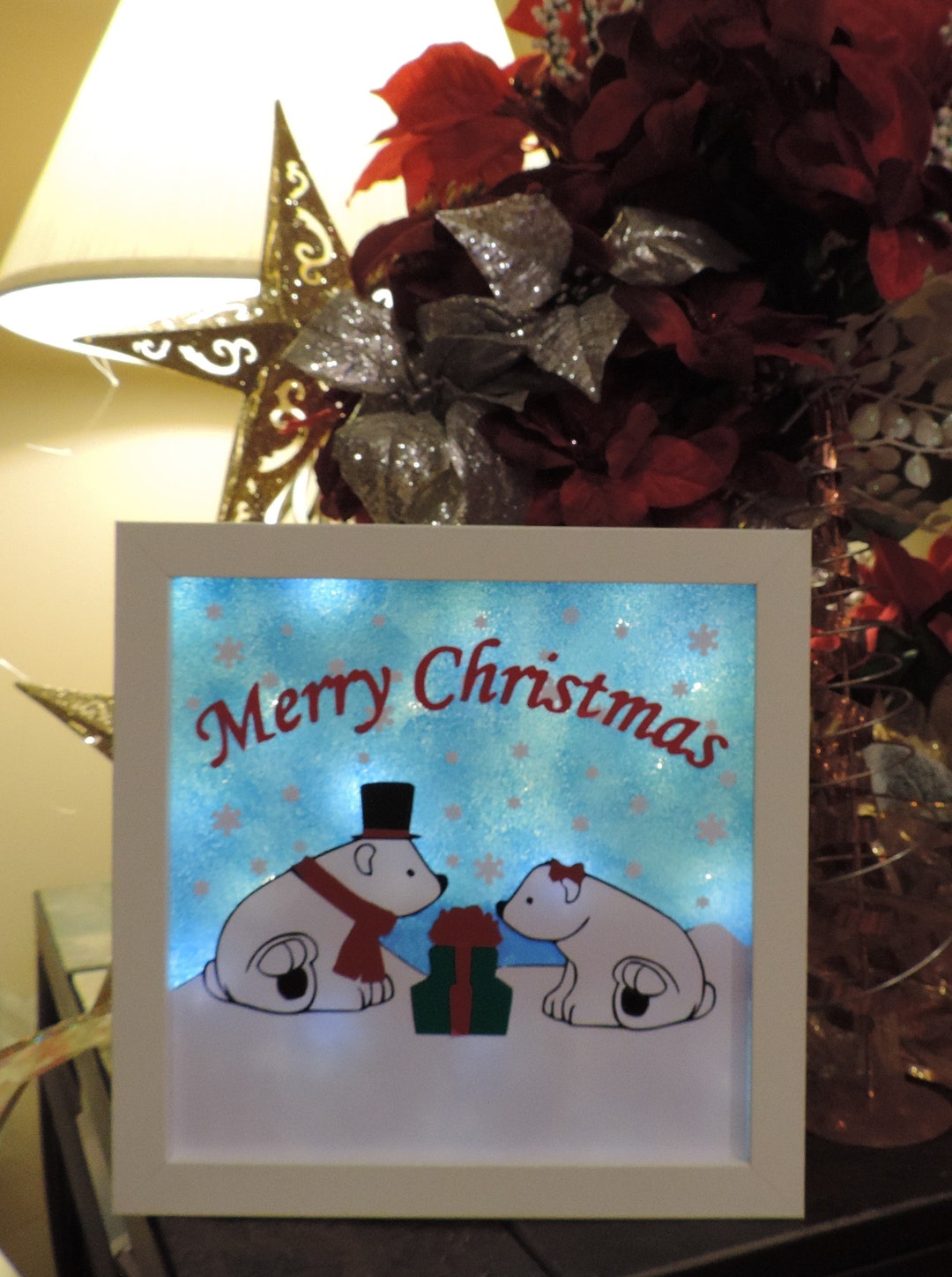 Polar Xmas Light up Shadow Box - Etsy