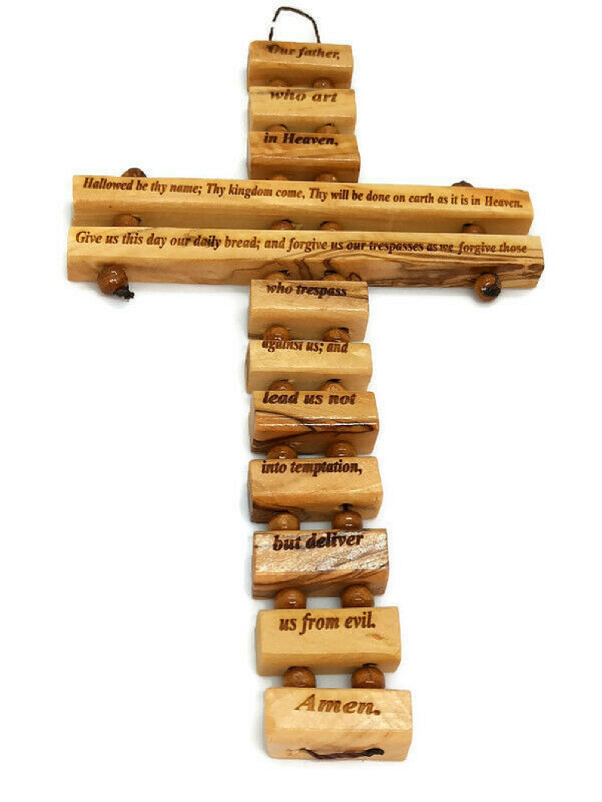 Our Father Wall Cross Hand Made From Olive Wood Jerusalem Holy | Etsy