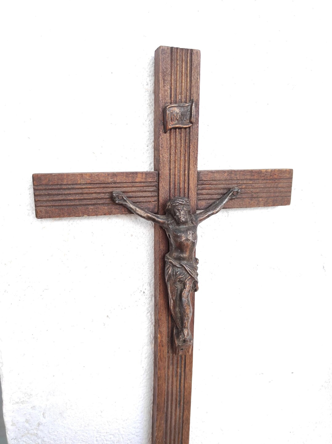 Cross Crucifix Vintage Church Wall Carved Wood Color Jesus Christianity ...