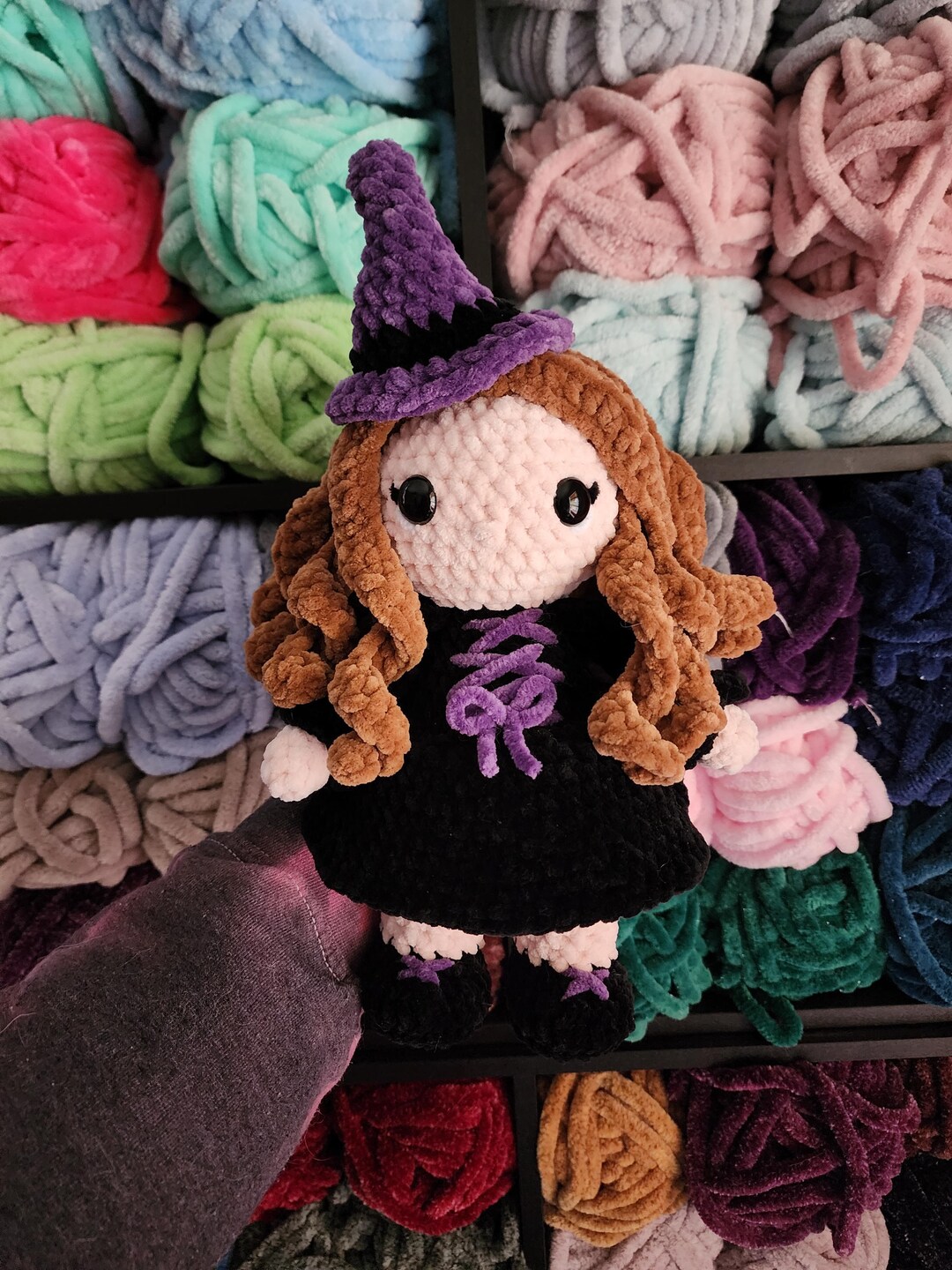 Witch Doll, Crochet, Brown Curls, Horror Movie Gift, One of a Kind ...